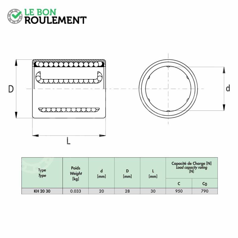 Douille à billes KH2030 | Le Bon Roulement