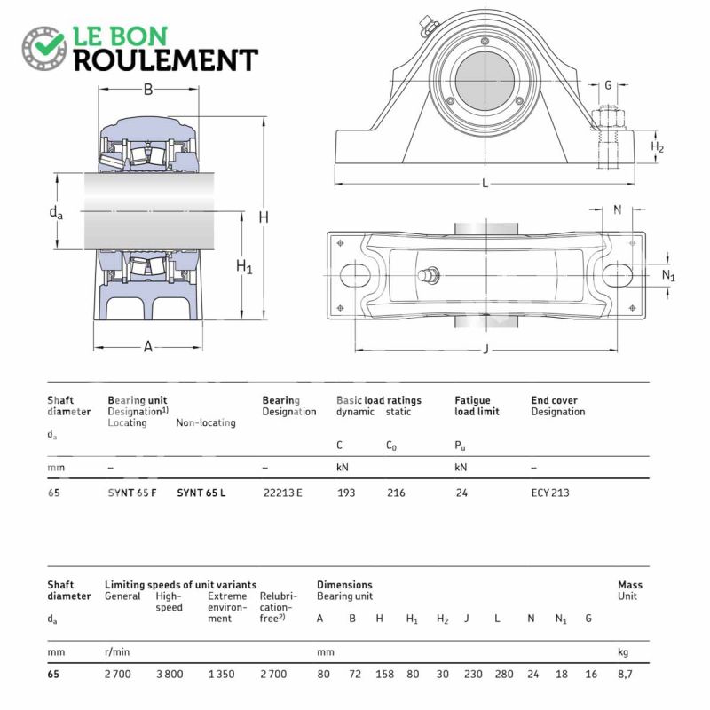 Palier concentra SYNT65-L-SKF | Le Bon Roulement