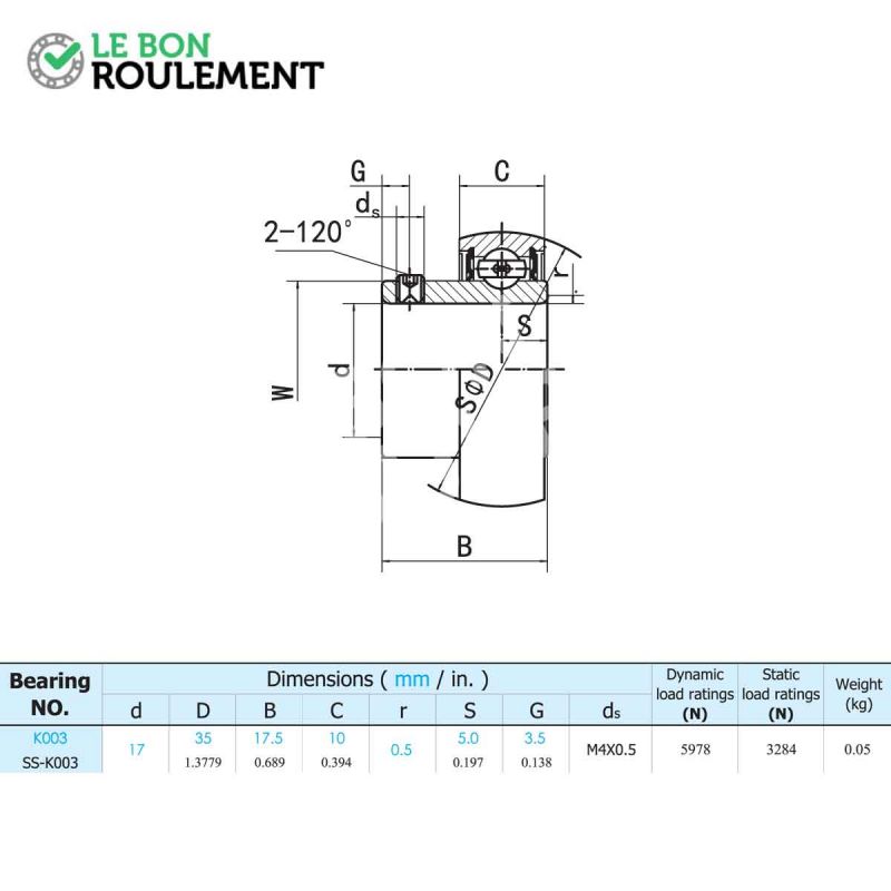 Roulement de palier K003 | Le Bon Roulement