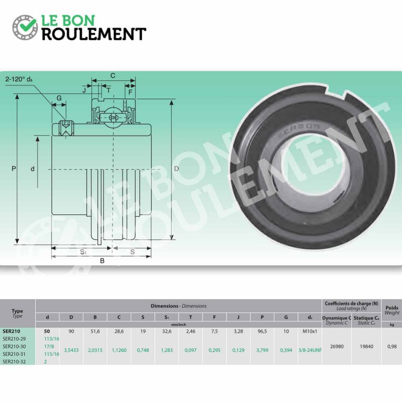 Roulement de palier SER210 | Le Bon Roulement