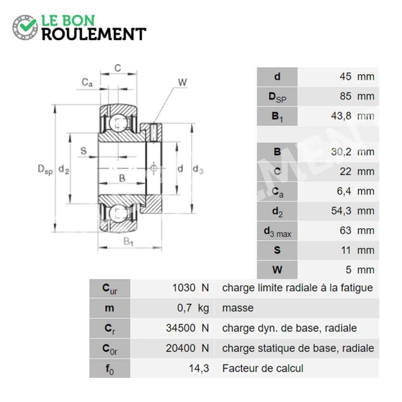 Roulement de palier GRAE45-NPP-B-INA | Le Bon Roulement