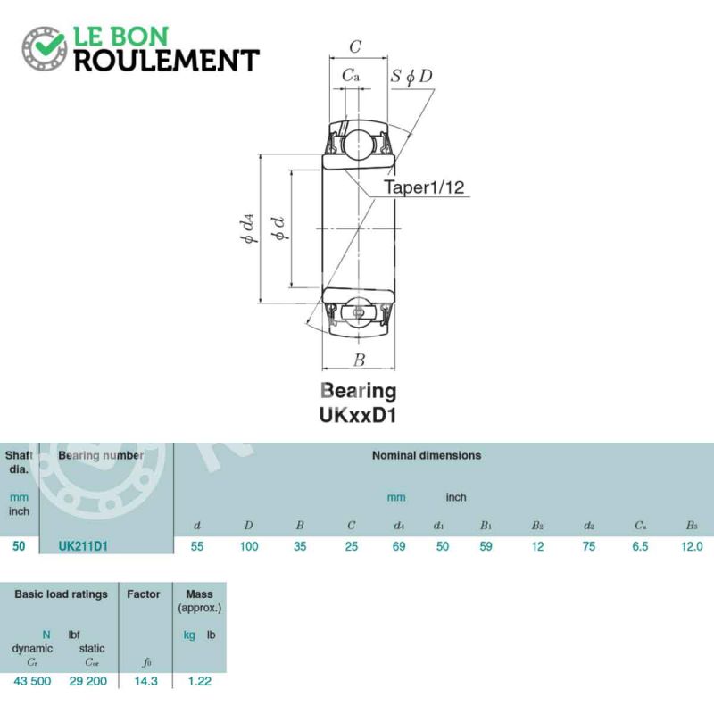 Roulement de palier UK211-D1-NTN | Le Bon Roulement